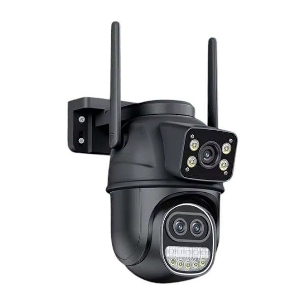 Ultra HD Triple Lens Security Camera With Dual Screen Viewing - Black ...