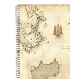 Bright A4 Notebook Spiral and Lined Maps Graphic Notepad Design Present ...