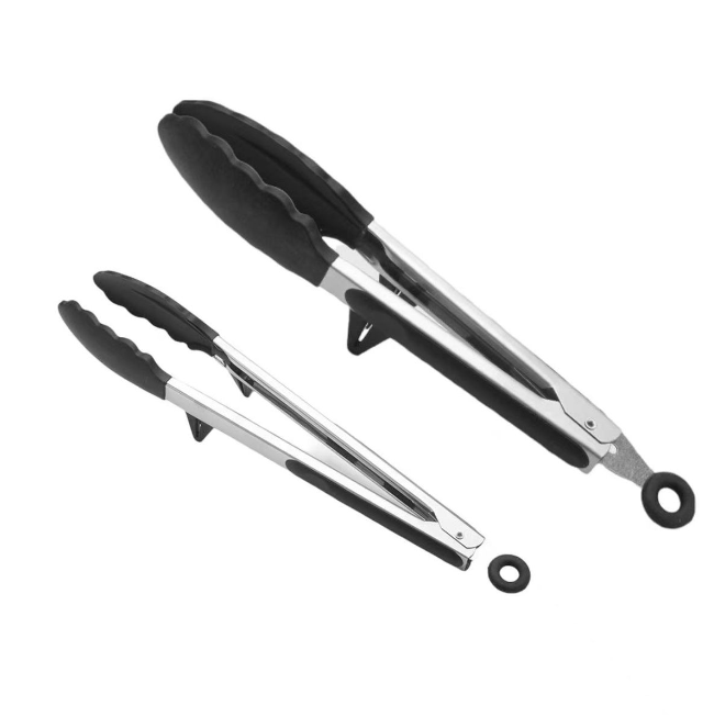 Stainless Steel Silicone Tongs Non-slip Kitchen Tongs - 2 Pack | Shop ...