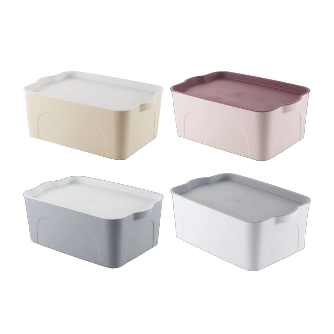 StackEase 4-Piece Multi-Color Medium Storage Box Set with Lids | Shop ...