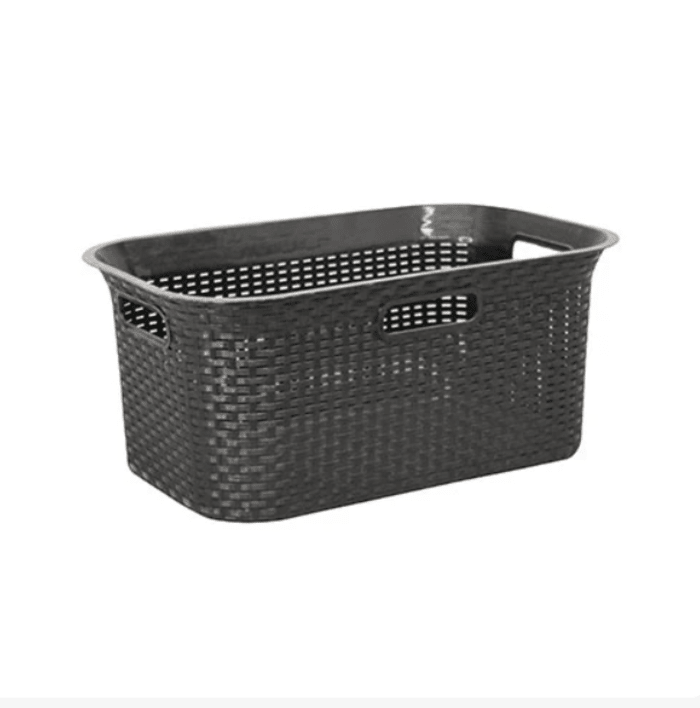 Rattan Hipster Laundry Basket 50L - Charcoal Grey | Shop Today. Get it ...