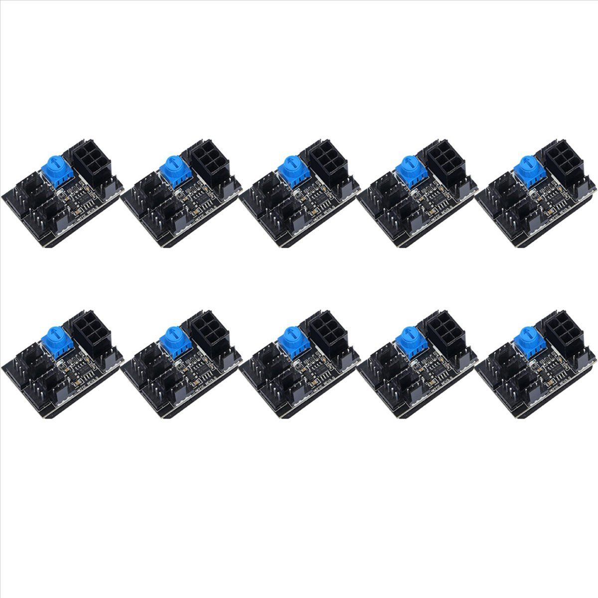 3-Pin 4-Pin Fan Adapter Pc Case Cooling Fan Hub With 6-Pin Power Port ...