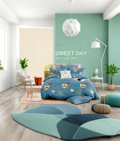 Green Polyester Hearts All Three Quarter tc Duvet Cover | Shop Today ...