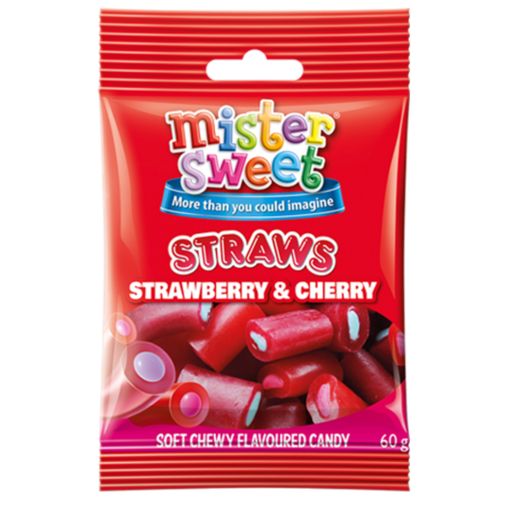 Mister Sweet Cherries & Berries Straws 60g - 24 Pack | Shop Today. Get ...