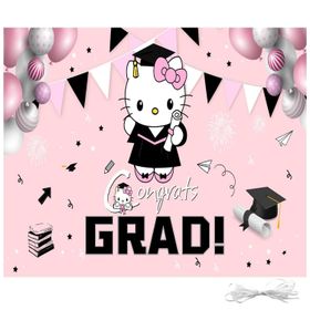 Pink Graduation Congrats Banner Backdrop Grad Party Decoration ...
