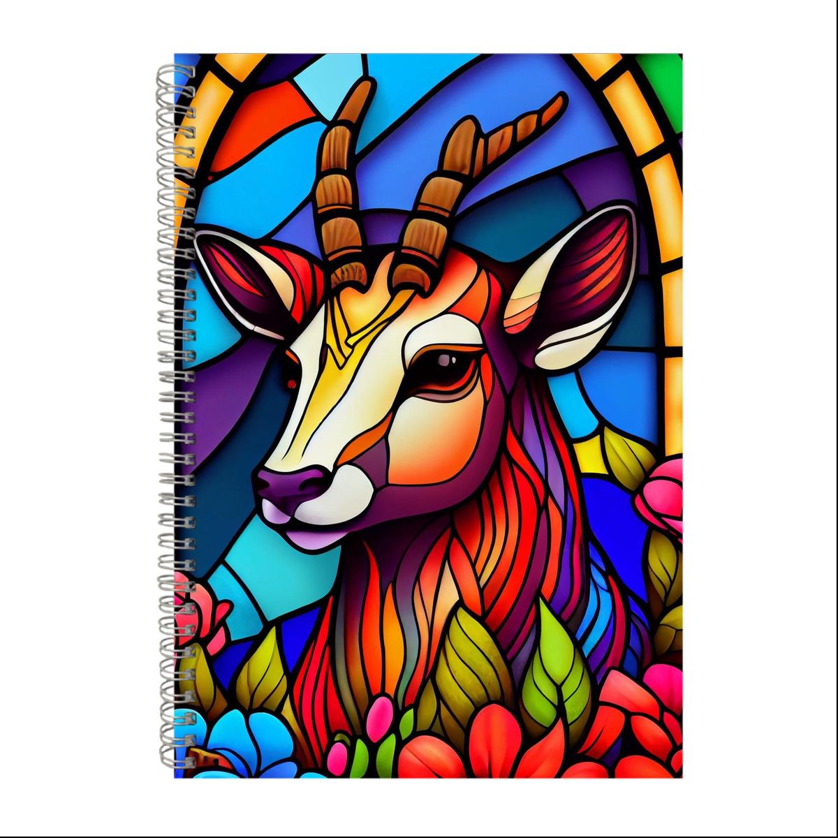 Cartoon Antelope Stained Glass Gift Idea A4 Notepad 259 | Shop Today ...