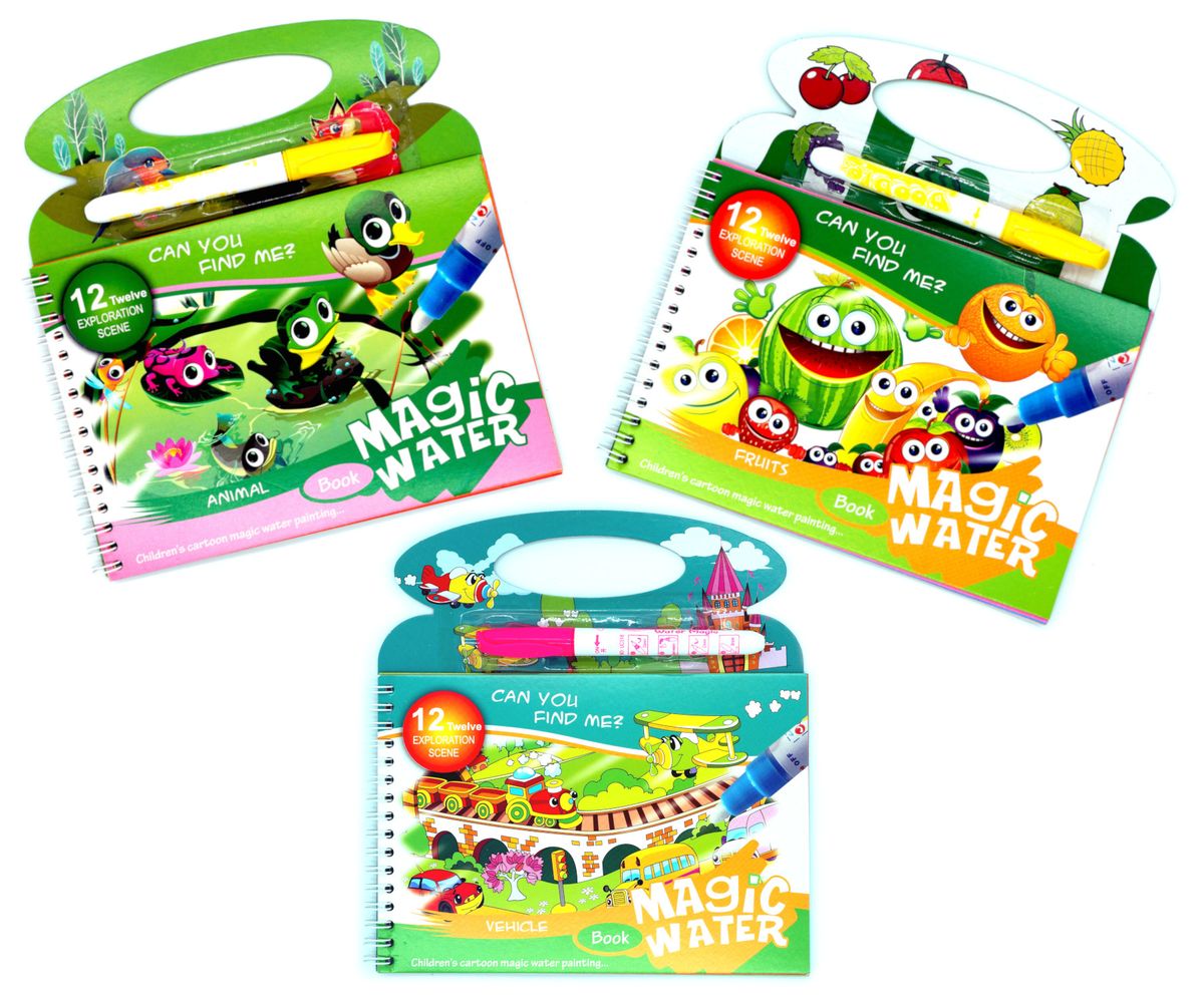 Reusable Magic Water Coloring Book Collection - Set of 3 | Shop Today ...