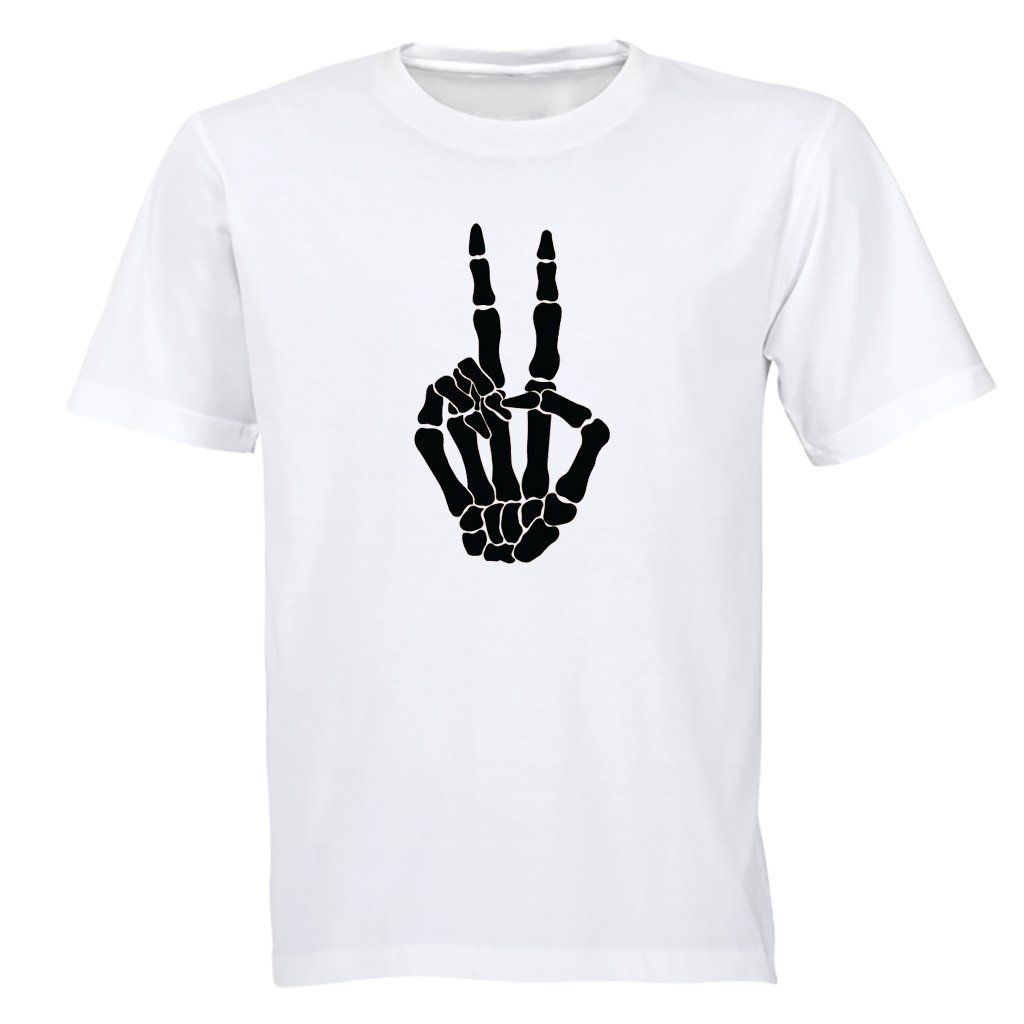 Skeleton Peace Sign - Halloween - Adults - T-Shirt | Shop Today. Get it ...