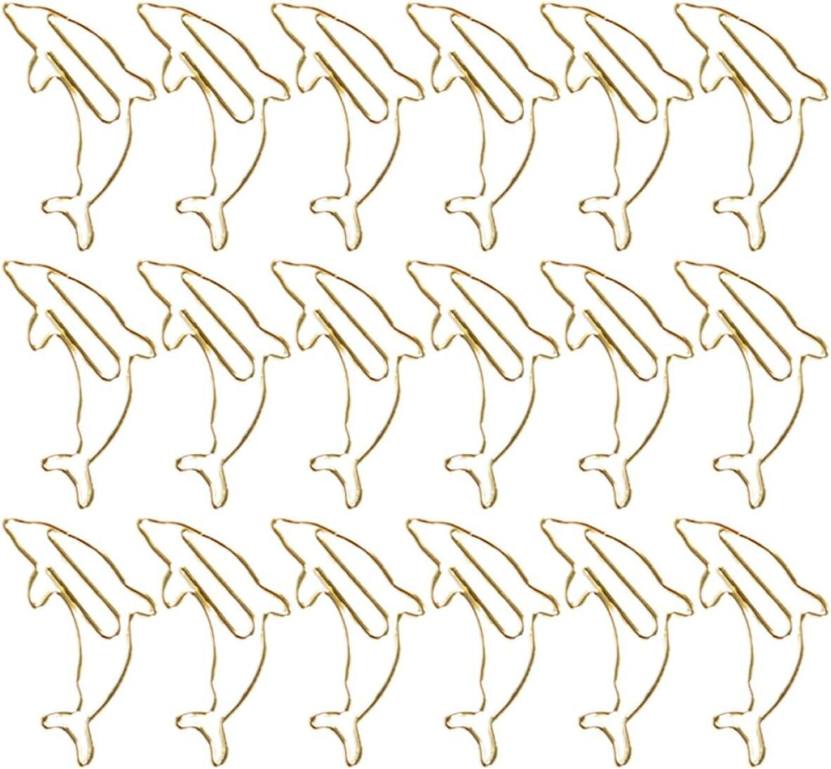 18pcs Gold Dolphin Metal Paper Clips Multi-use Decorative Office | Shop ...