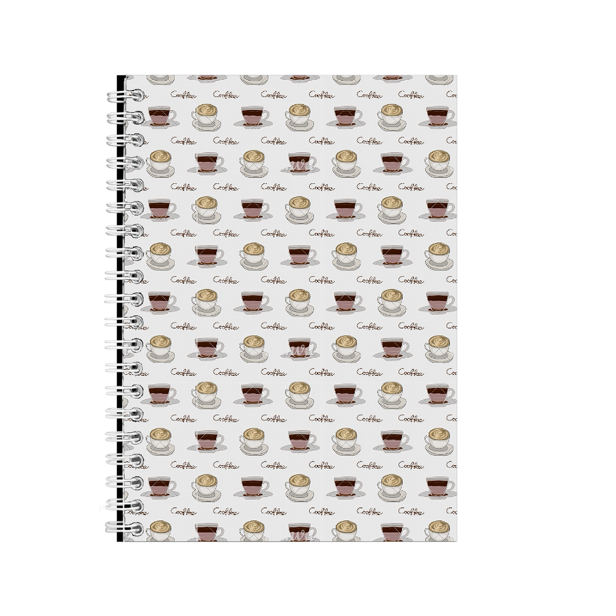Coffee Pattern A5 Notebook Pad with Lines Trendy Graphic Design Present ...