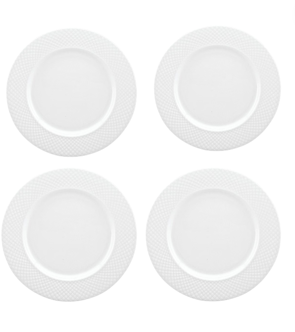 White Porcelain Diamond Embossed Dinner Plates | Shop Today. Get it ...