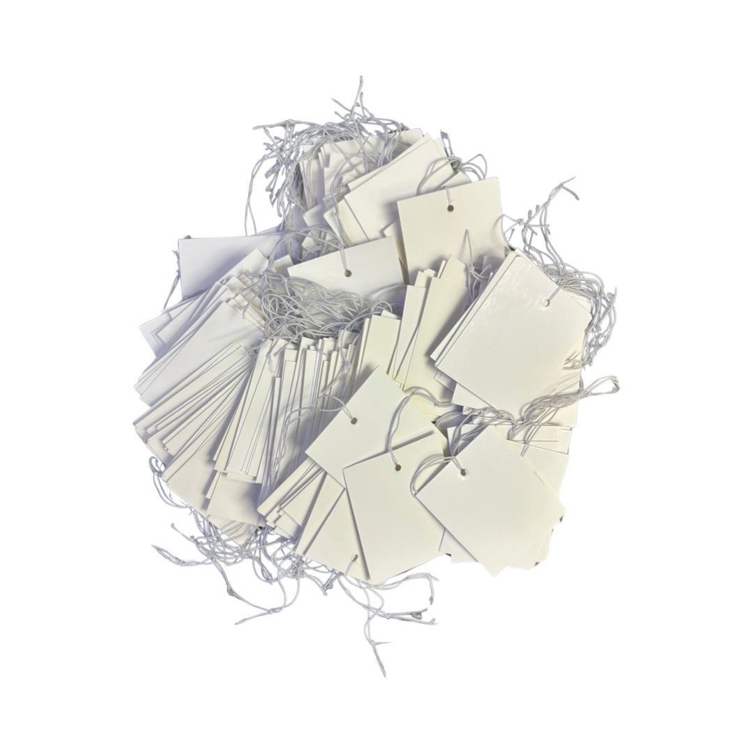 White Paper Tags Price Tags With String 200 Pieces 4X5 Cm | Shop Today ...
