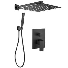20cm Square Shower Sets With Handel Shower Matte Black | Shop Today ...