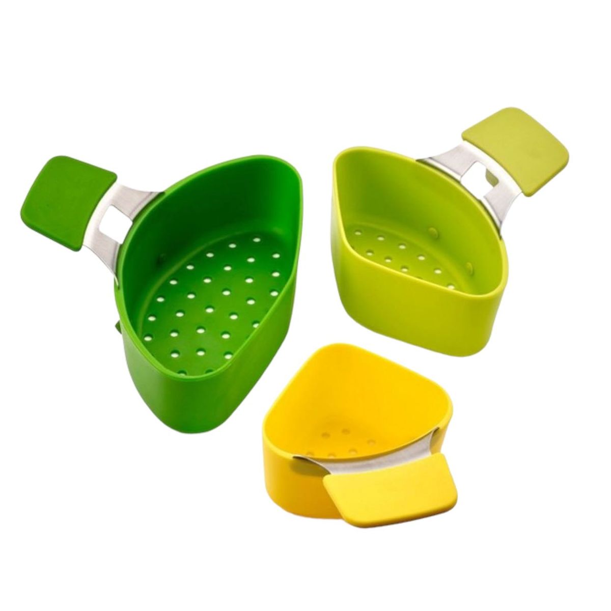 3 Piece Nested Steamer Set BPA Free Plastic Stackable Steaming Basket ...