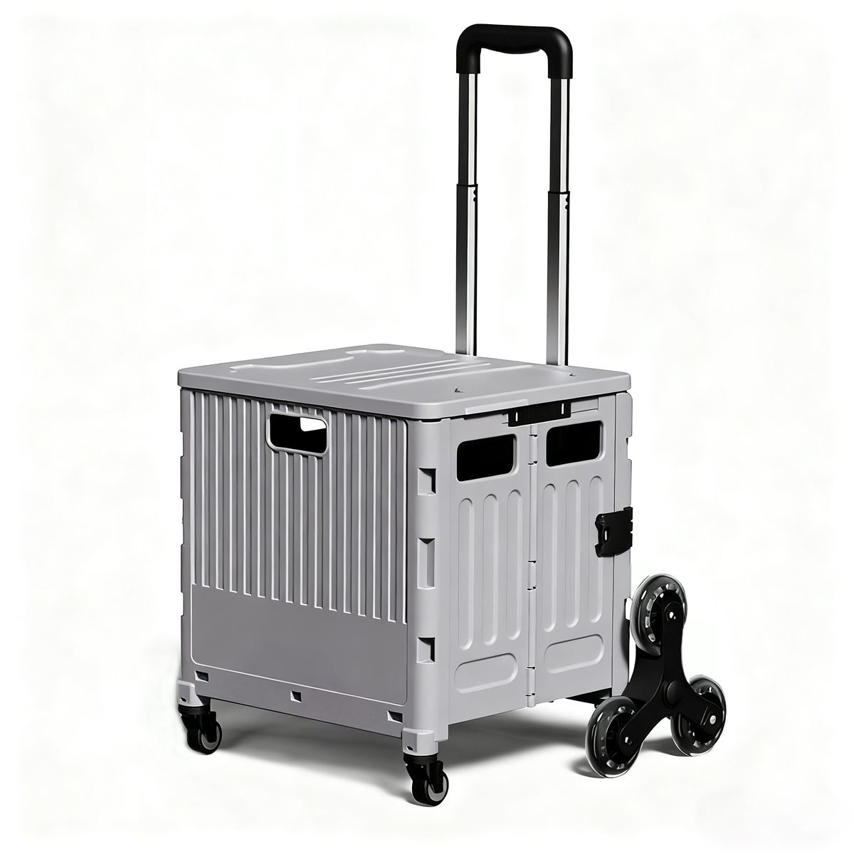 Folding Portable Storage Cart Shopping Camping Trolley Rotate Wheel Box ...