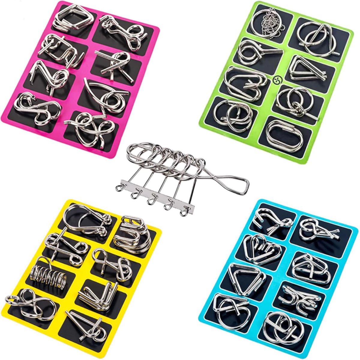 3D Metal Puzzles Challenge - Set of 33 Riddles for Adults and Children ...