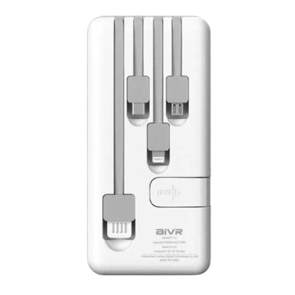 Power Bank with 4-in-1 Built-in Cable (USB+Micro+IOS+Typ-C) 10000mAh ...