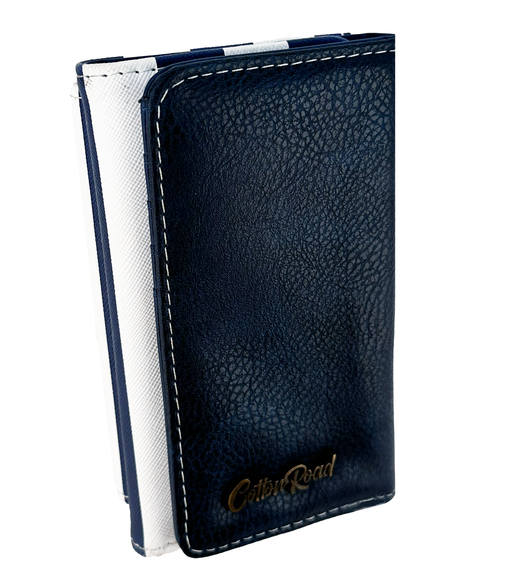 Stylish Multi-Function Card Wallet with Blue and White Stripes | Shop ...