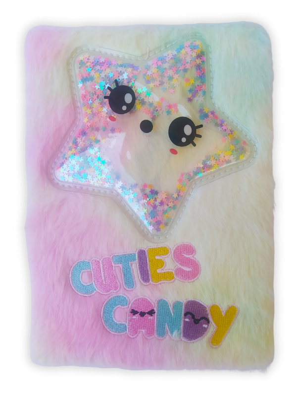Star Cuties Candy Diary Notebook - A5- Yellow & Pink - Super Soft - Tie ...