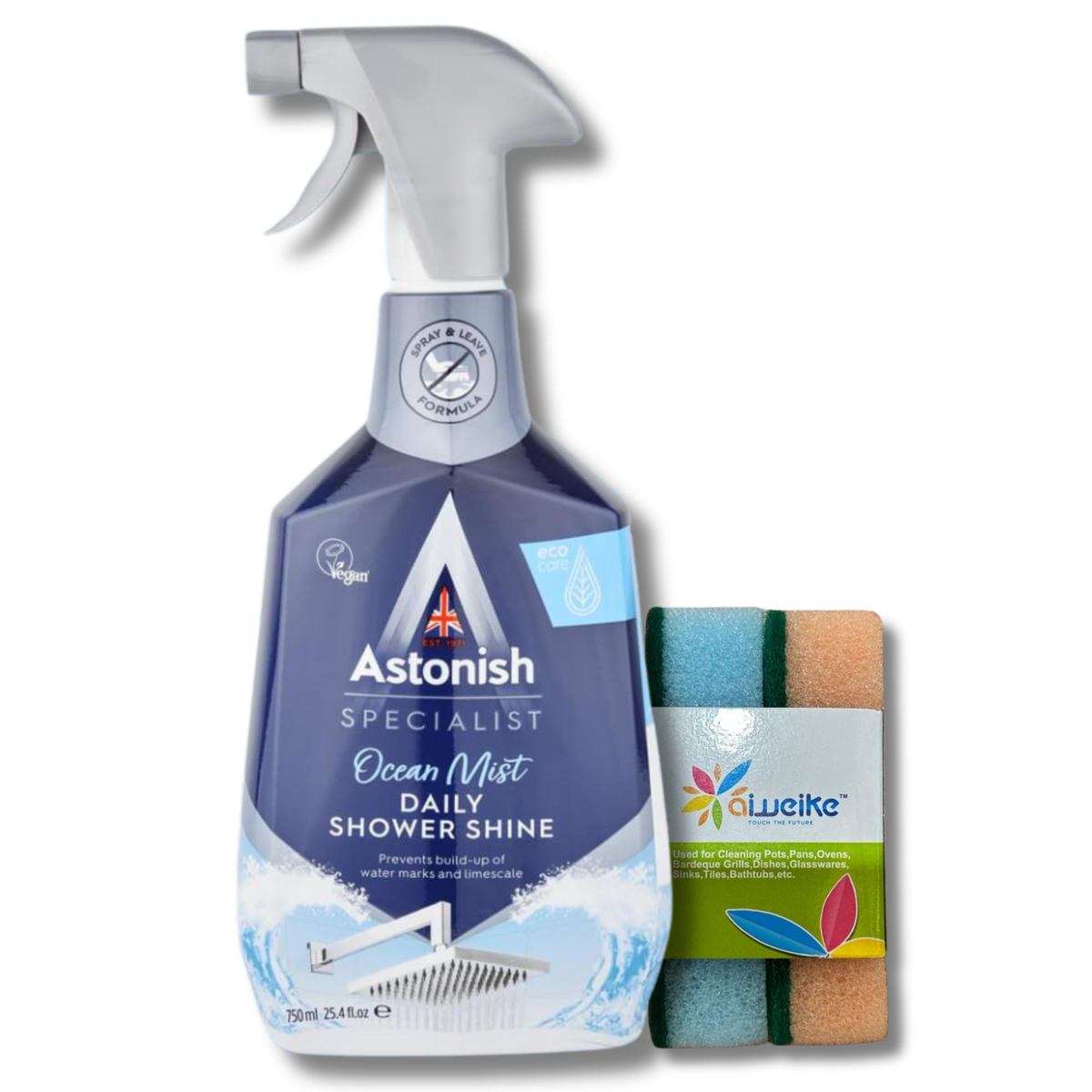 Shower Shine Cleaner & Scouring Pads: Astonish Ocean Mist Bundle | Shop ...