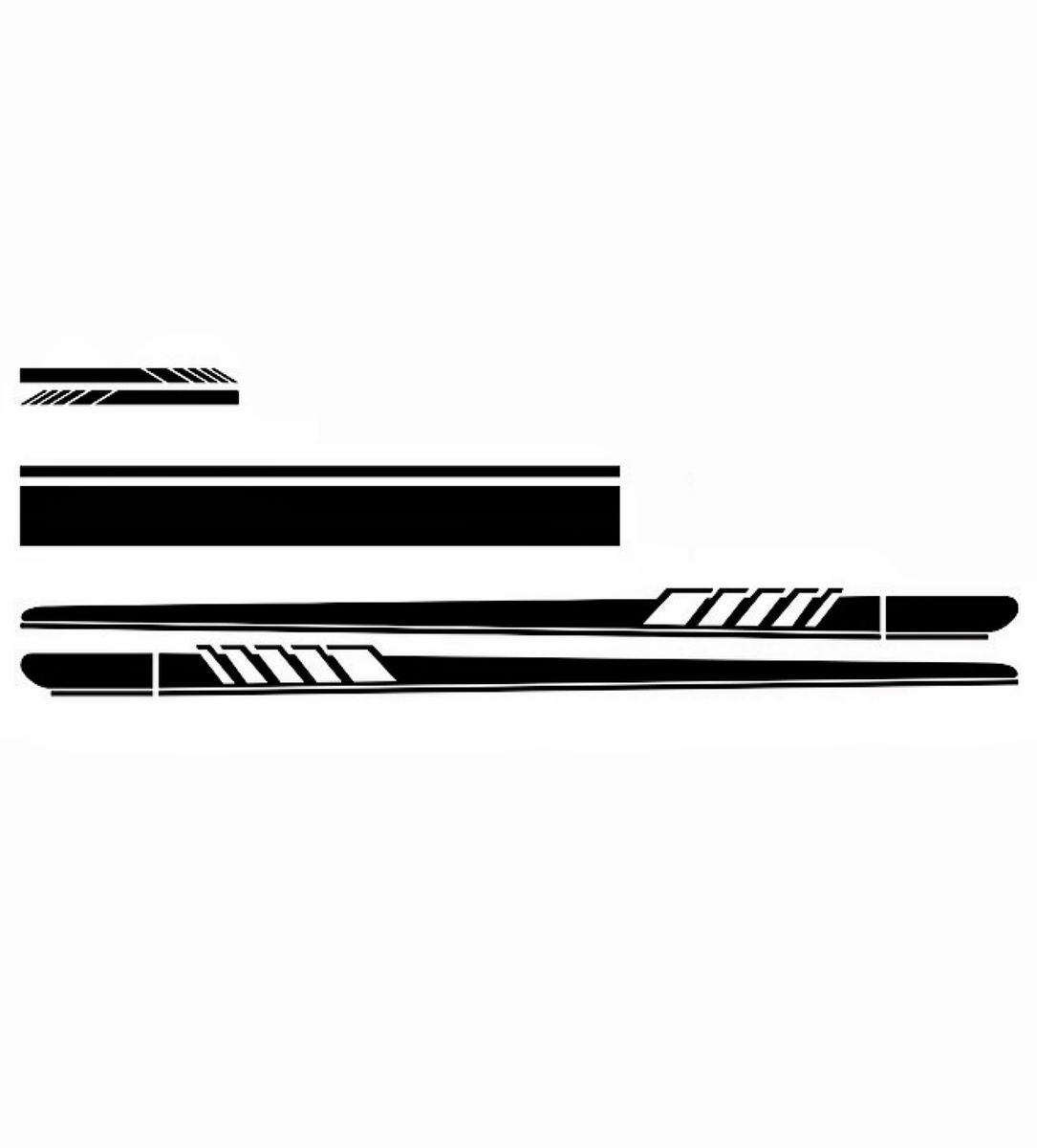 Universal Car Side Body Long Vinyl Decals, Car Racing Black Stripe ...