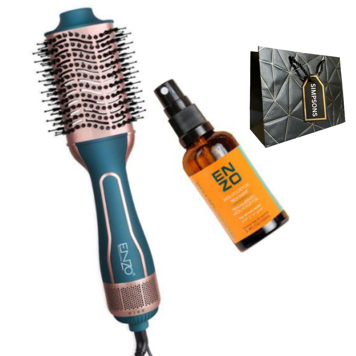 Enzo Pro Blowout Styler Hair Dryer with Moluoge Oil & Luxury Simpsons ...