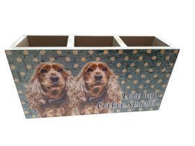 Cutlery/Stationary Holder - 2 Cocker Spaniels with Love Quote | Shop ...