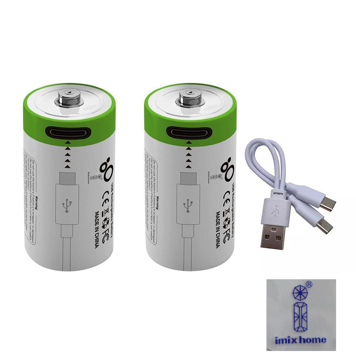 USB Rechargeable CR2 3.7V Battery 300 mAh Capacity, With Type C Port ...