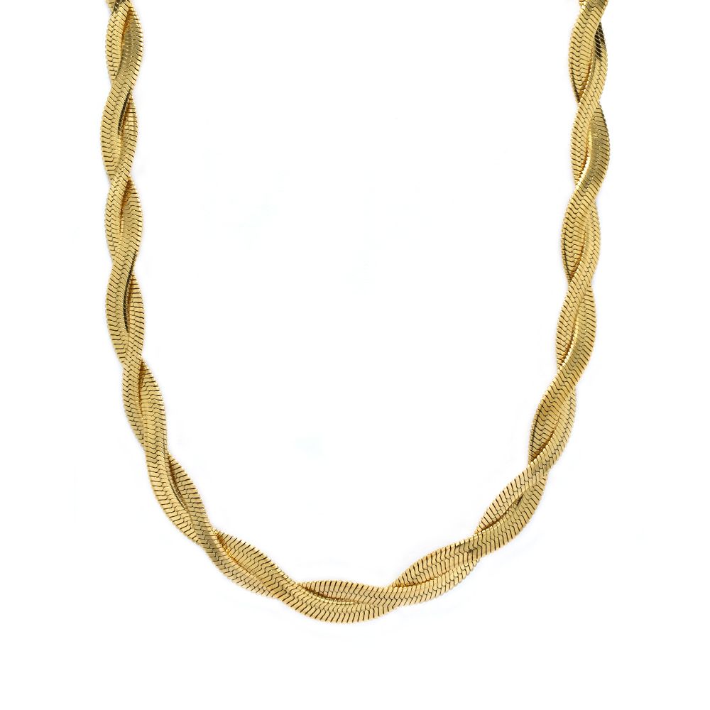 Steel My Heart Twisted Herringbone Braided Chain in Stainless Steel ...