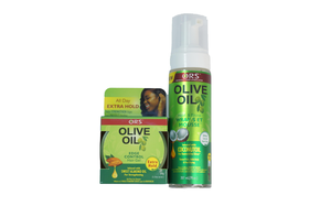 ORS Olive Oil Coconutoil Wrap/Set Mousse 207ml With Edge Control Hair ...