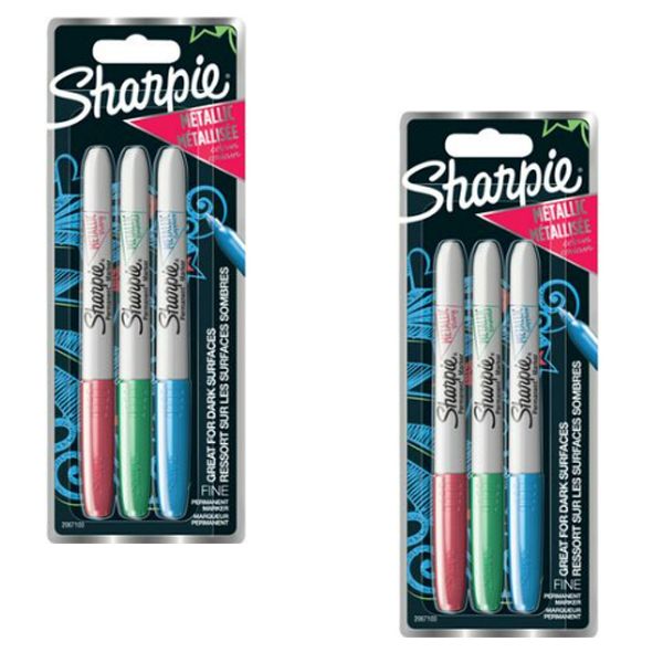 Croxley Fine Permanent Markers Metallic - 2 x 3 Pack | Shop Today. Get ...