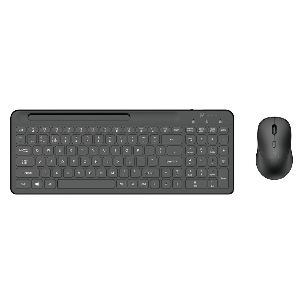 Novaro Wireless Keyboard & Mouse-Rechargeable Lithium Battery, BT & 2 ...