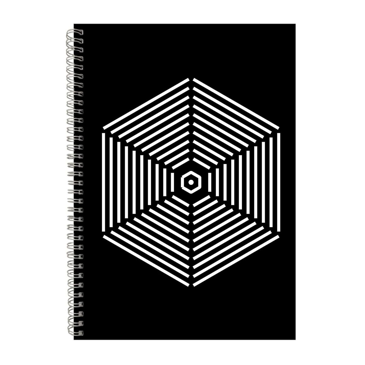 Optical Illusion Hexagon Notebook Geometry Gift Idea A4 Notepad 165 ...