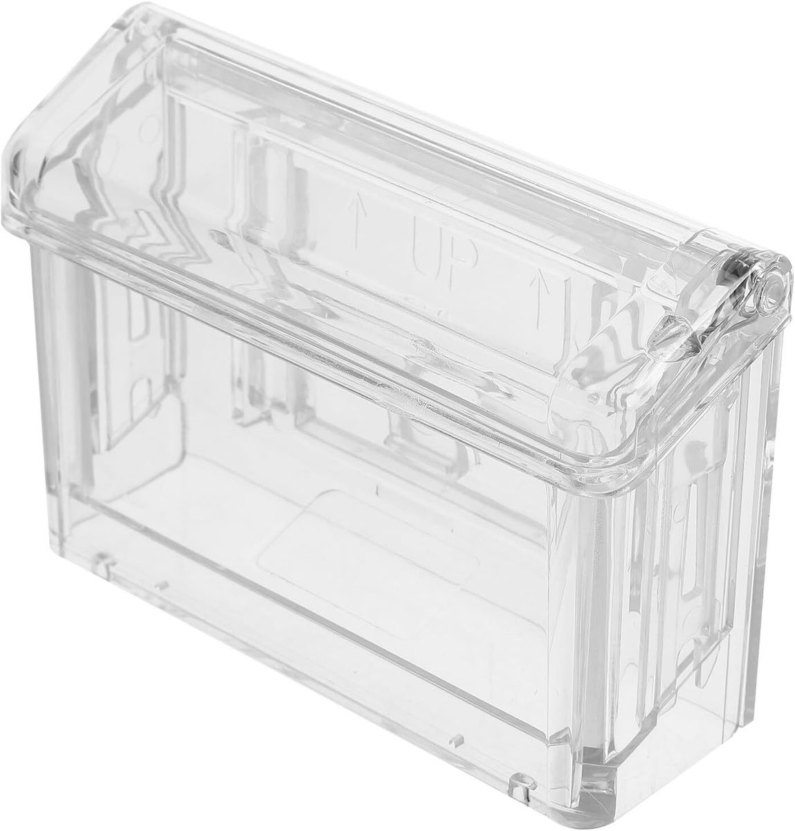 Business Card Holder for Desk Acrylic Card Base with Dustproof Flip Lid ...