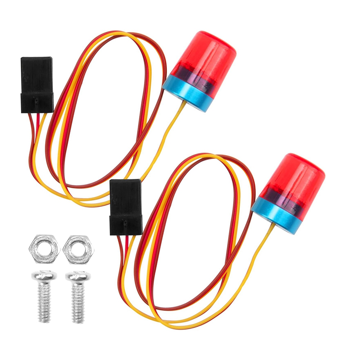 2Pc Multi-Function Rc Led Flash Lights For 1/14 Rc Tamiya Tractor Red ...