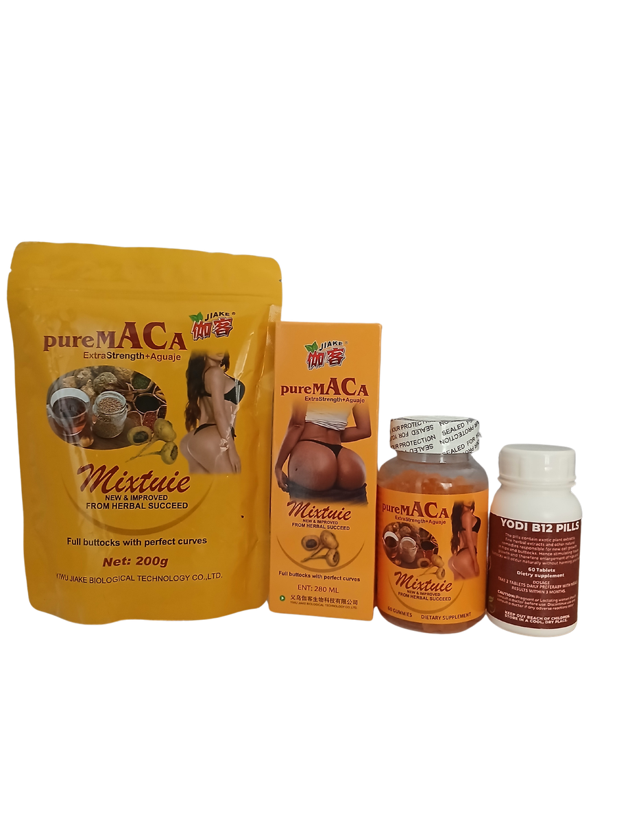 Pure Maca Tea, Syrup, Gummies and Yodi Pills for Extreme Butt/Hip ...