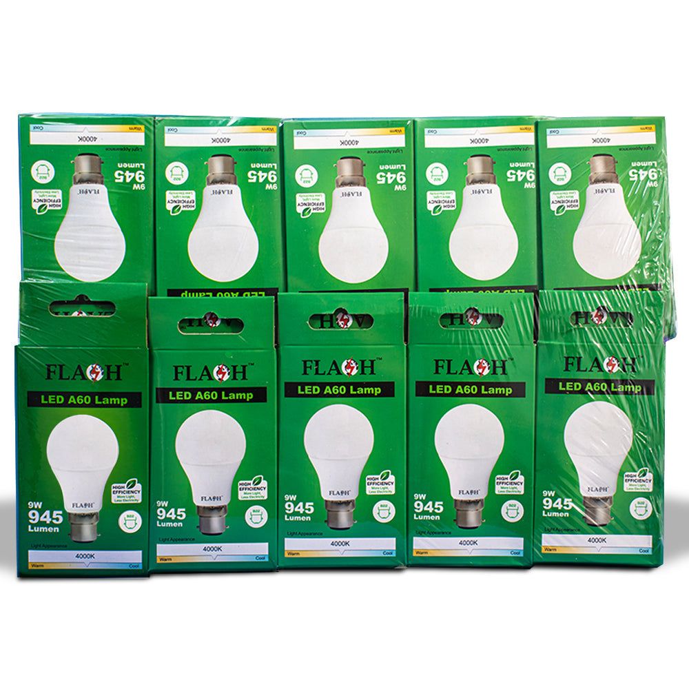 FLASH LED High Efficiency All Purpose Light Bulb 9W A60 Lamp B22 (10 pack) | Shop Today. Get it ...