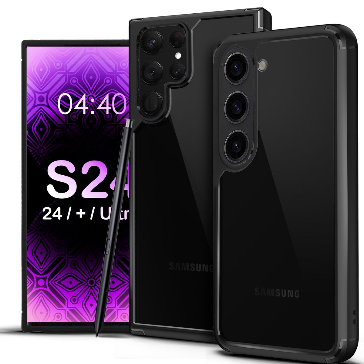 ORRO Samsung S24/+/Ultra Series Case Slim Black Edge Clear Back | Shop ...