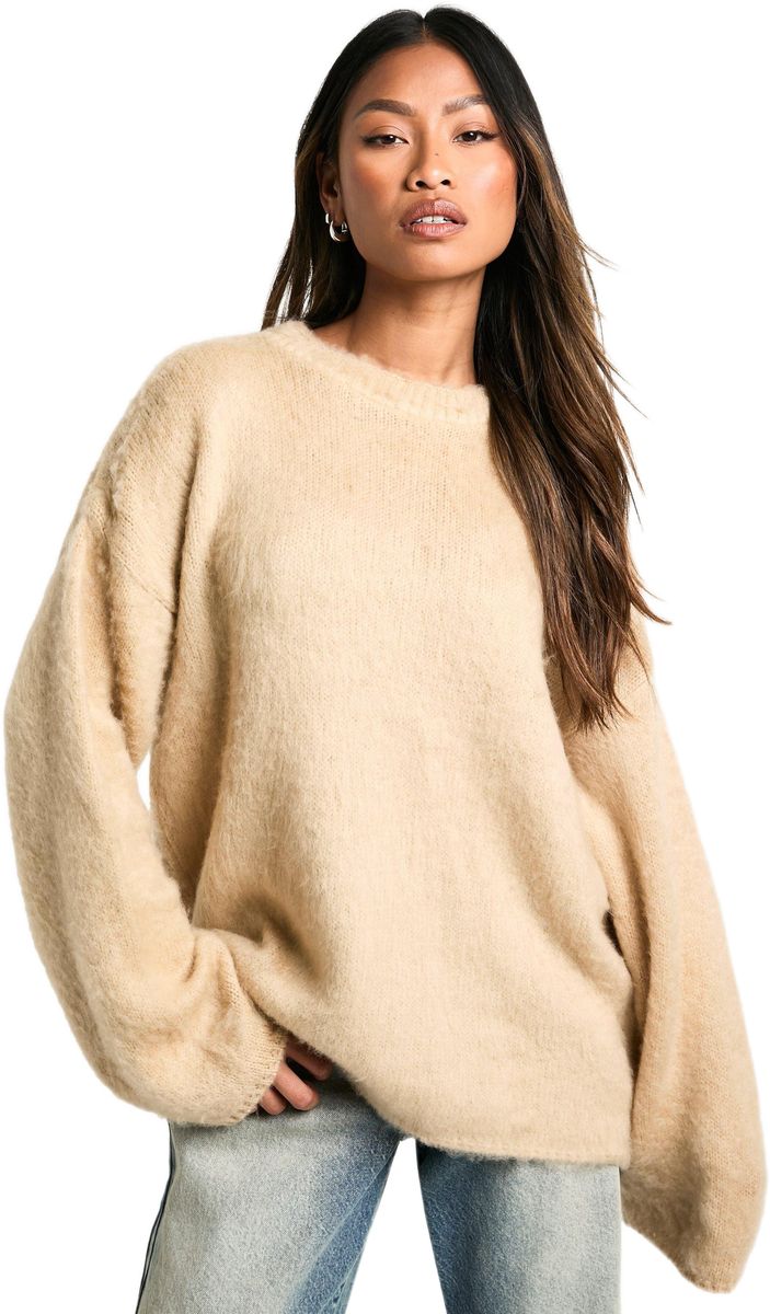 boohoo - Womens Super Soft Round Neck Jumper - Stone | Shop Today. Get ...