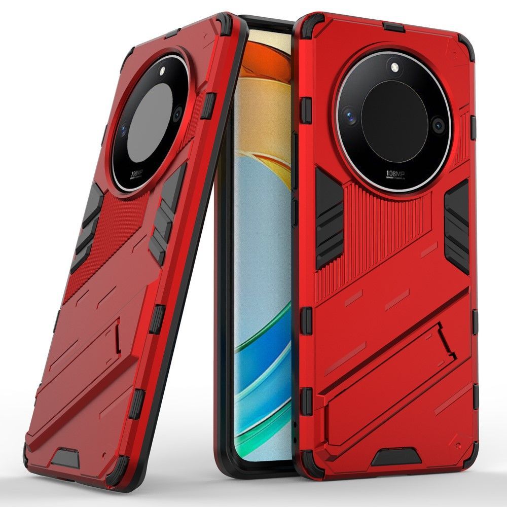 TEKRON Punk Case Shockproof Kickstand Cover Designed for Honor X9a-RED ...