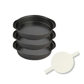 3 Piece Round Cake Pan Nonstick Cake Baking Pans with 50 Piece ...