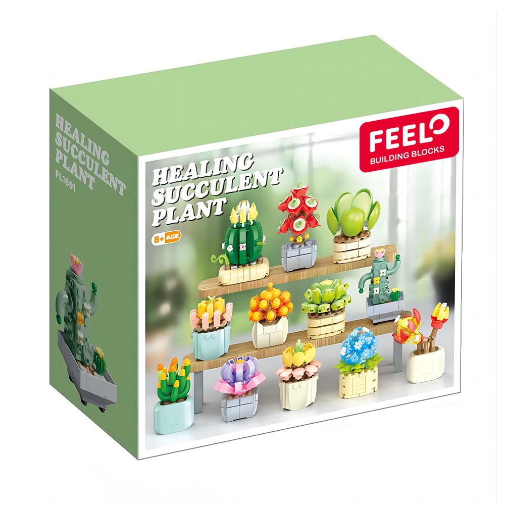 Feelo Building Blocks - Succulent Pot Plants - Set Of 12 - 1051 Pieces ...