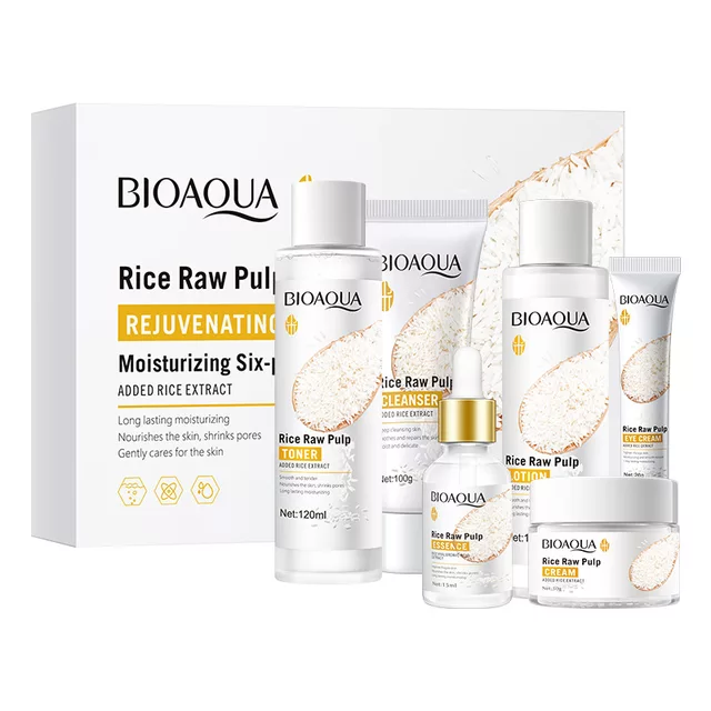 6 in 1 Bioaqua Rice Raw Pulp Moisturizing Skin Care Gift Set | Shop ...