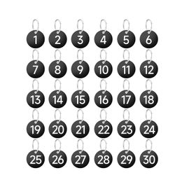 3.5 mm 1-30 Number Tags with Metal Rings Round Identification Tags ...