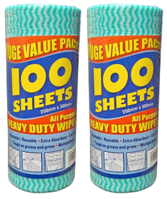 All-Purpose Heavy Duty Wipes - Cleaning Cloth - Green - 2 Pack (100's ...