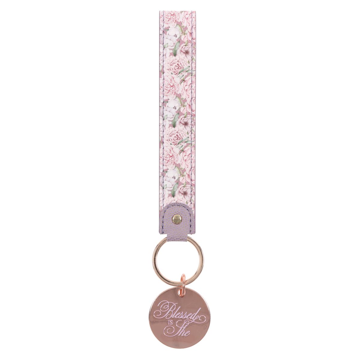 Faux Leather Key Ring - Blessed Is She, Vintage Peonies | Shop Today ...