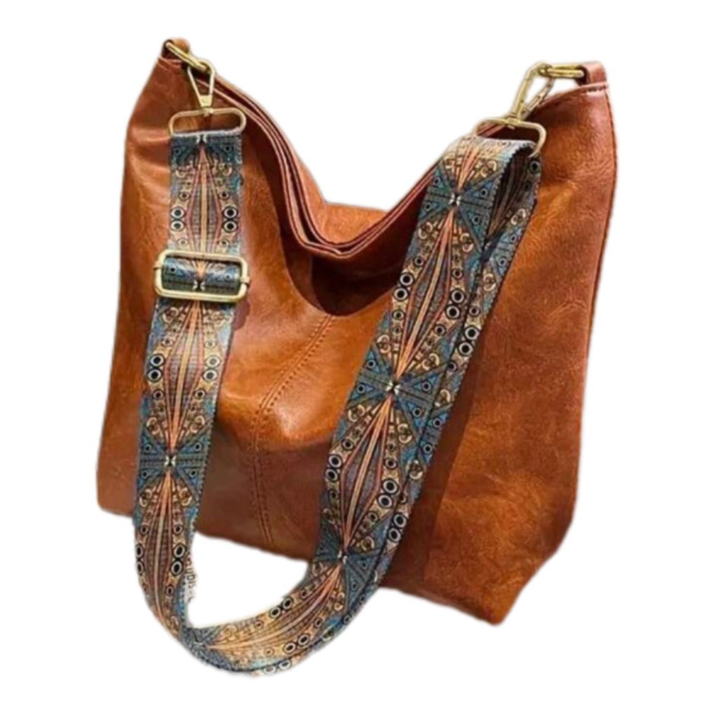 Vintage Fashion PU Leather Shoulder Bag Adjustable Pattern Strap | Shop ...