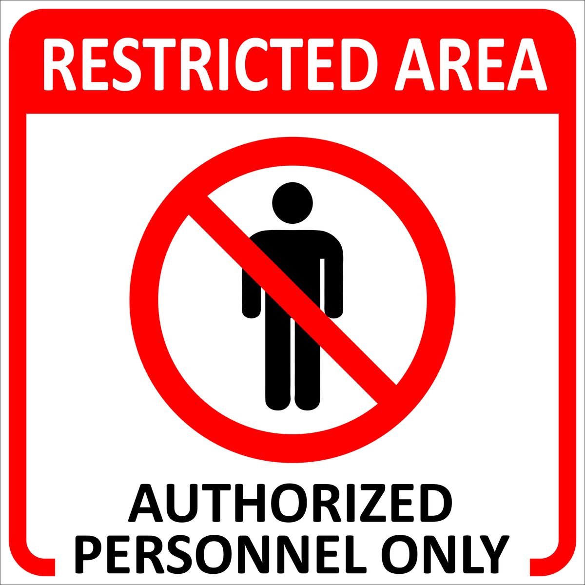 Restricted Area Authorised Personnel Only Sign 29x29cm - 2 Pack | Shop ...