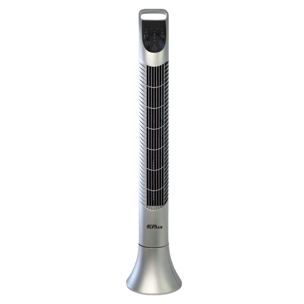 ALVA AIR 92cm Tower Fan | Plastic | Silver | 3 Speed, 40W | Remote ...