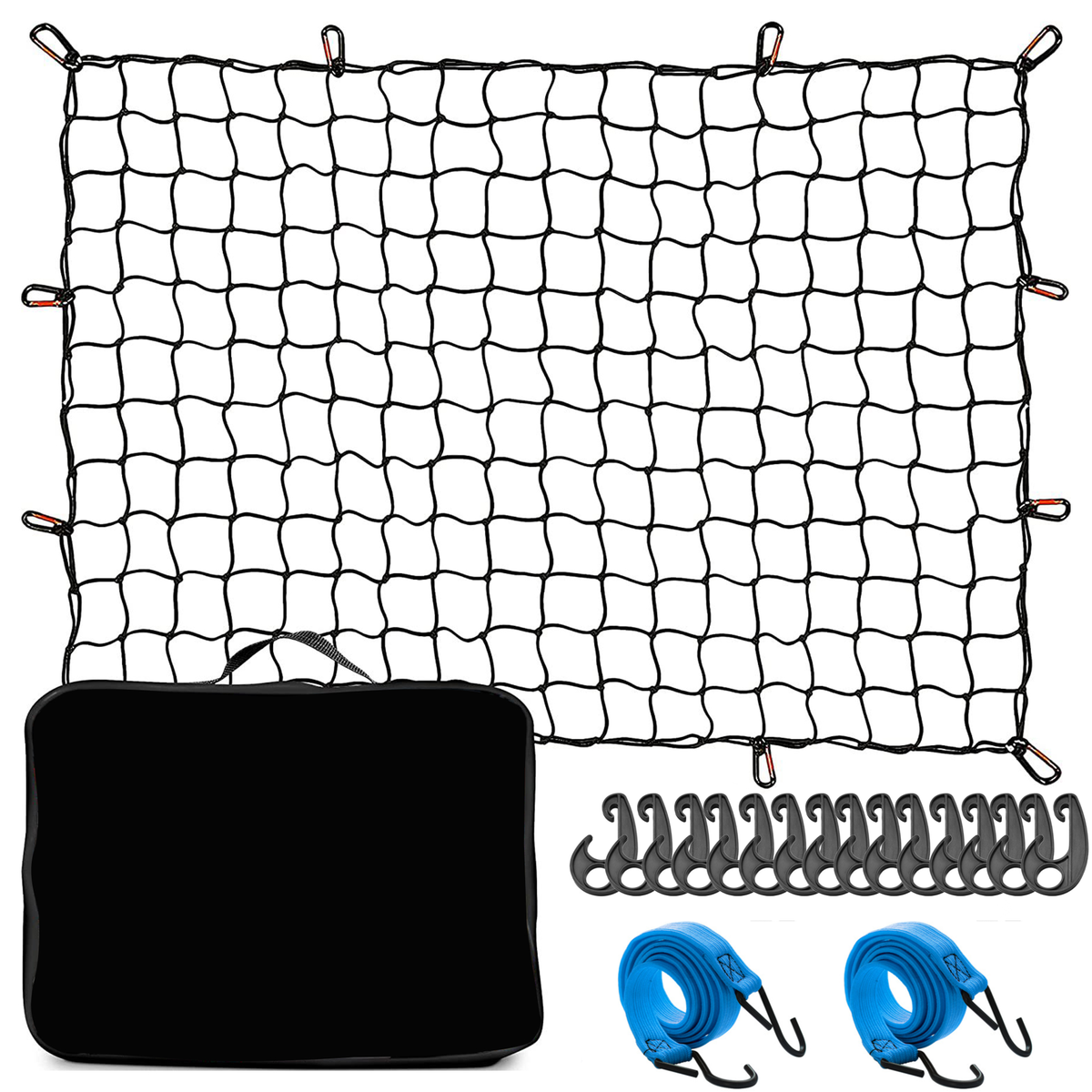 120x90cm Car Universal Storage Bungee Luggage Cargo Net Kit with Hooks ...
